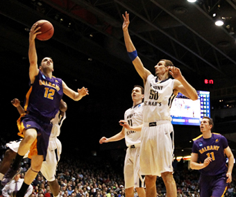 Great Danes Win First NCAA Tournament Basketball Game, Advance to Face ...